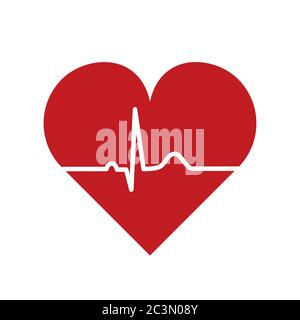 Design Heart and Heartbeat Line Cardiography Icon. Medical ...