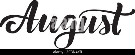 Handwritten calligraphic word. August month name Stock Vector Image ...