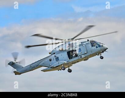 The Royal Navy Merlin HC4 helicopter took part in the commando assault ...