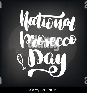 Prosecco calligraphy lettering with hand drawn clicking champagne ...