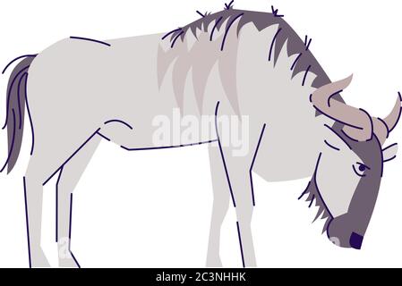 African cattle semi flat RGB color vector illustration Stock Vector ...