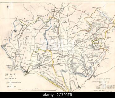 Historical map, dated 1829 showing Kilmarnock and environs, Ayrshire ...