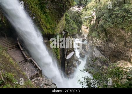 A hight water fall in Ecuador Stock Photo - Alamy