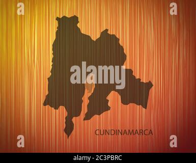 Shape of Cundinamarca, department of Colombia, with its capital ...