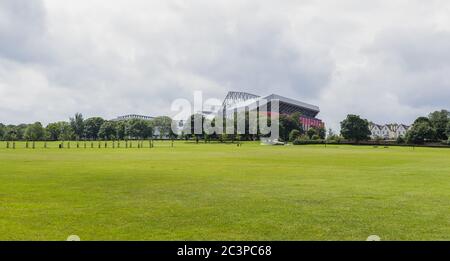 Playing field grass. Anfield is a football stadium in Anfield ...