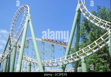 Shaman rollercoaster ride at Gardaland Resort Theme Park, Peschiera del ...