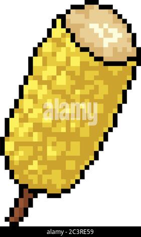 Pixel art icon. Pixel art corn icon. Cute pixel corn. Vegetables vector ...
