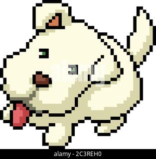 Cute cartoon Dog. Pixel art. Isolated vector design Stock Vector Image ...