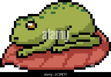 Frog pixel art. Toad 8 bit. Vector illustration Stock Vector Image ...