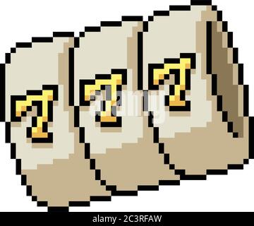 Vector Pixel Art number seven. Colorful number 7 Consist of Modules ...