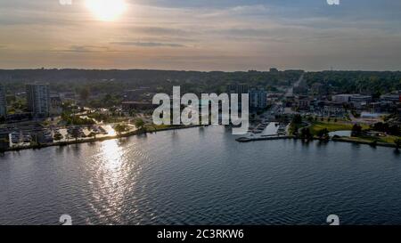 Barrie Ontario Marina and cityscape Aerial 2020- Barrie Ontario Canada ...