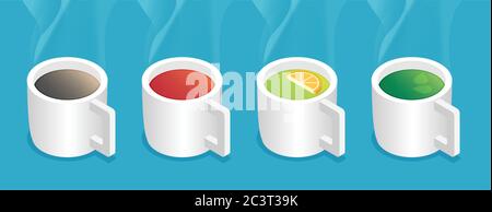 Set of the isometric mugs Stock Vector Image & Art - Alamy