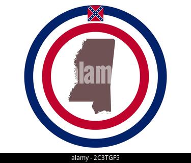 Map of Mississippi, flag map, National colors background Stock Photo ...