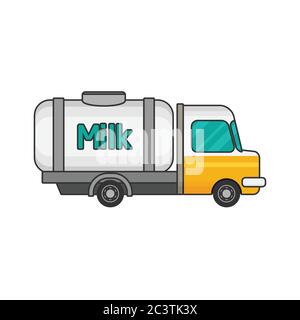 Cistern Car. Milk Tanker. Flat vector illustration Stock Vector Image ...