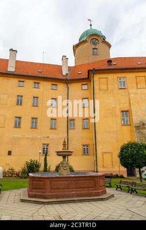 Podebrady historical city and Castle at Labe river,Chateau Podebrady ...