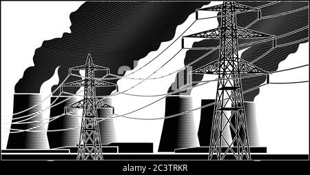 Illustration of a power station Stock Vector Image & Art - Alamy