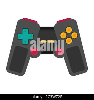 Joystick sign icon in flat style. Gamepad vector illustration on black ...