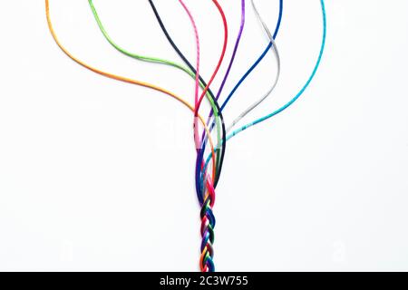 Coloured String Woven Together To Illustrate Concepts Of Unity Society ...