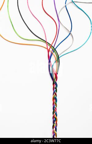 Coloured String Woven Together To Illustrate Concepts Of Unity Society ...
