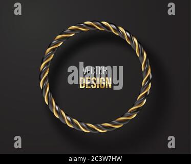 Golden Circle Frame on Black Background with Discount Thirty Percent ...