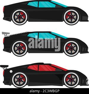 Flat racing car vector set. Eps 10 Stock Vector Image & Art - Alamy
