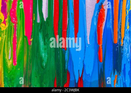 colorful of screen printing ink are dripping on white background Stock ...