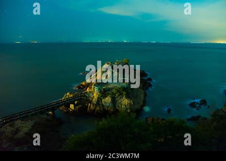 Bio luminescence. Illumination of plankton at Matsu. Many bright ...