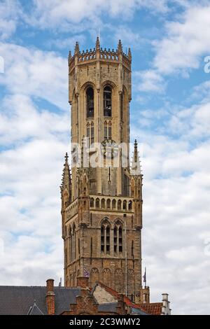 Belfry; 13 century; 47 bells; tan brick; carillion; red door, ornate ...
