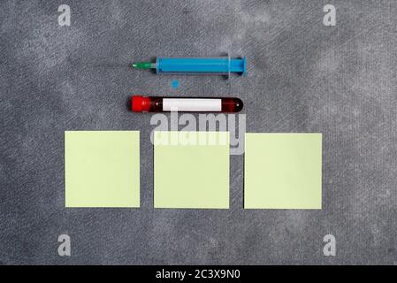 Extracted Blood Sample Vial With Medical Accessories Ready For ...