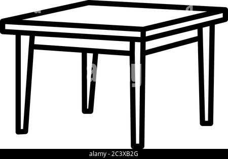 vector, isolated sketch of a table, contours Stock Vector Image & Art ...