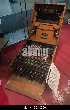Enigma machine in the Bletchley Park Museum UK Stock Photo - Alamy