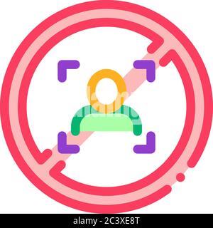 human photo crossed out sign icon vector outline illustration Stock ...