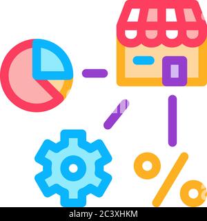 franchise infographic mechanical gear percent icon Vector Glyph ...