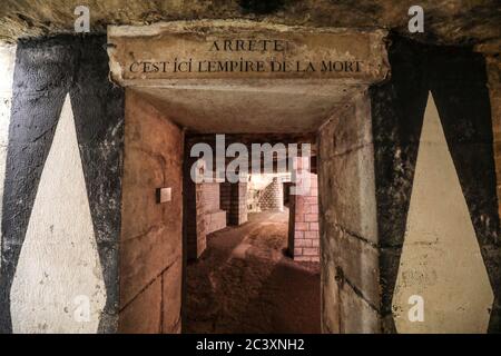 France, Paris, the Catacombs, entrance to the ossuary Stock Photo - Alamy
