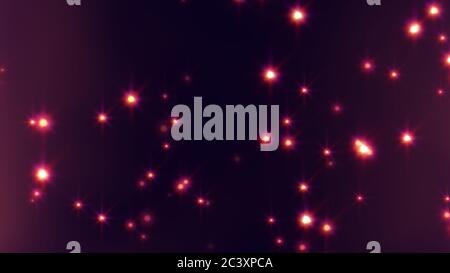 Moving bright stars with shining rays on black background. Motion ...