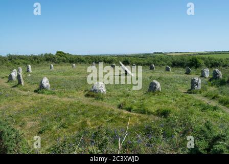 Boscawenun Stone Circle, Ancient Site, Cornwall UK Stock Photo - Alamy