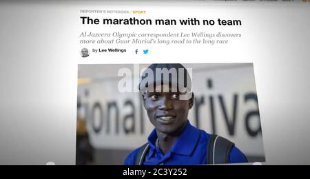 RUNNER, South Sudanese marathoner Guor Marial (aka Guor Mading Maker ...