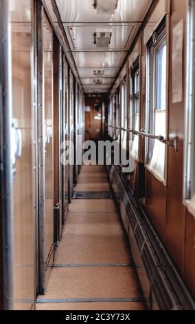 Interior of a long-distance train in Russia Stock Photo - Alamy