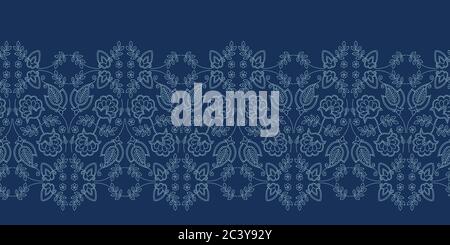 Floral leaf paisley motif sashiko style. Japanese needlework seamless ...