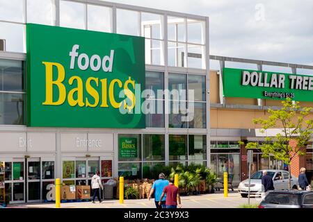 Entrance to Food Basics grocery store. Food Basics Ltd is a Canadian ...