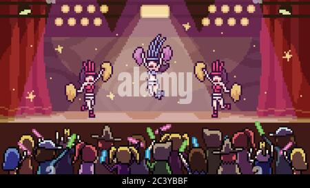 vector pixel art woman dance ballet isolated cartoon Stock Vector Image ...