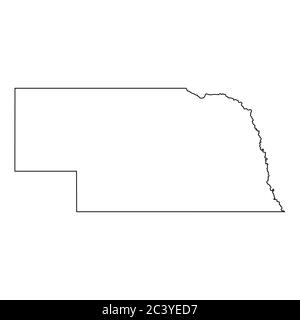 Nebraska map outline state vector illustration Stock Vector Image & Art ...