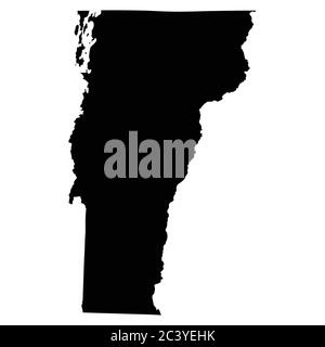 Vermont, state of USA - solid black outline map of country area. Simple ...