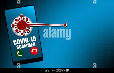 A scam related to covid-19 virus news in a form of a mobile phone ...