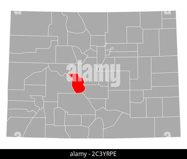 Map of Chaffee in Colorado Stock Photo - Alamy
