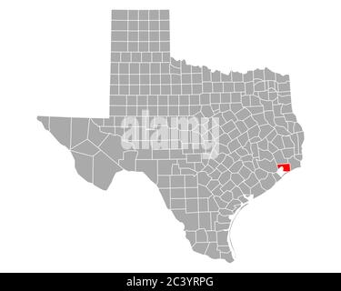 Map of Chambers in Texas Stock Photo - Alamy