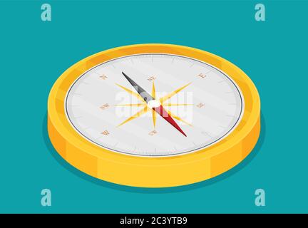 Golden compass. Cartoon. Vector illustration Stock Vector Image & Art ...