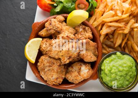 Ray cheeks, also known as skate knobs, from thornback rays, Raja ...