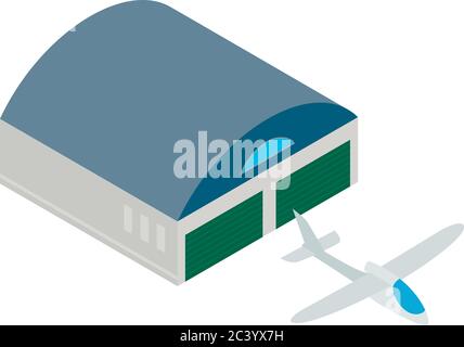 Sailplane icon isometric vector. White beautiful glider soaring in air ...