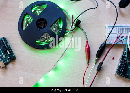 RGB led strip addressable controlled by a microcontroller open source ...